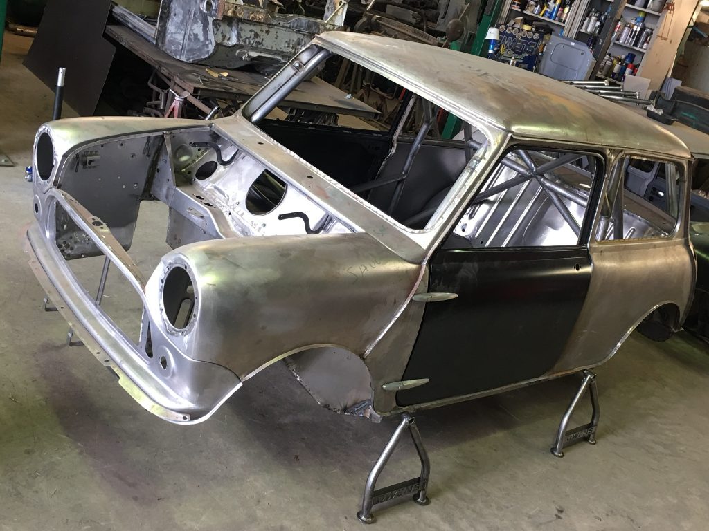 Historic mini Mk 1 fully restored bodyshell and T45 roll cage price ...